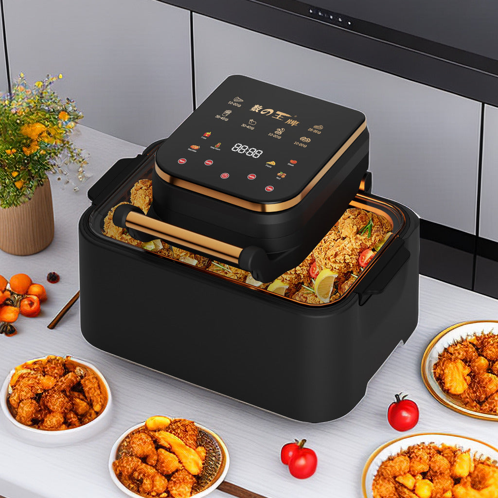 Friteuza cu Aer Cald 12L, 1700W, Cuptor Air Fryer 3 in 1, Display Digi ...